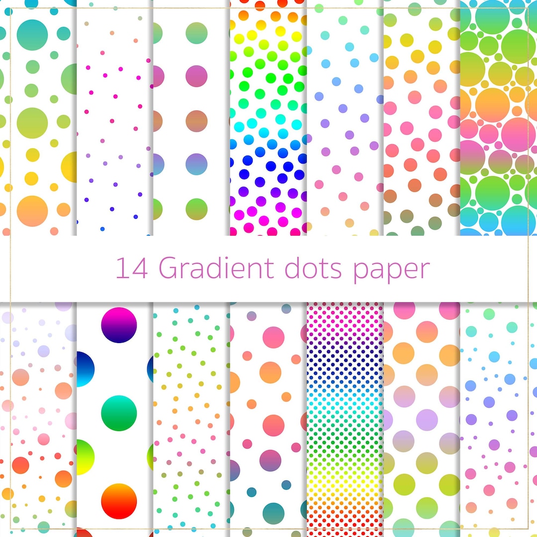 Gradient Dots Digital Paper, Polka Dots Paper, Colorful Confetti Paper ...