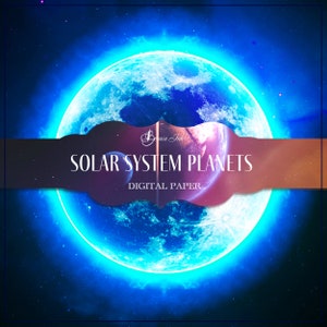 Solar System Planets Digital Paper, Galaxy Background, Space Backdrop ...