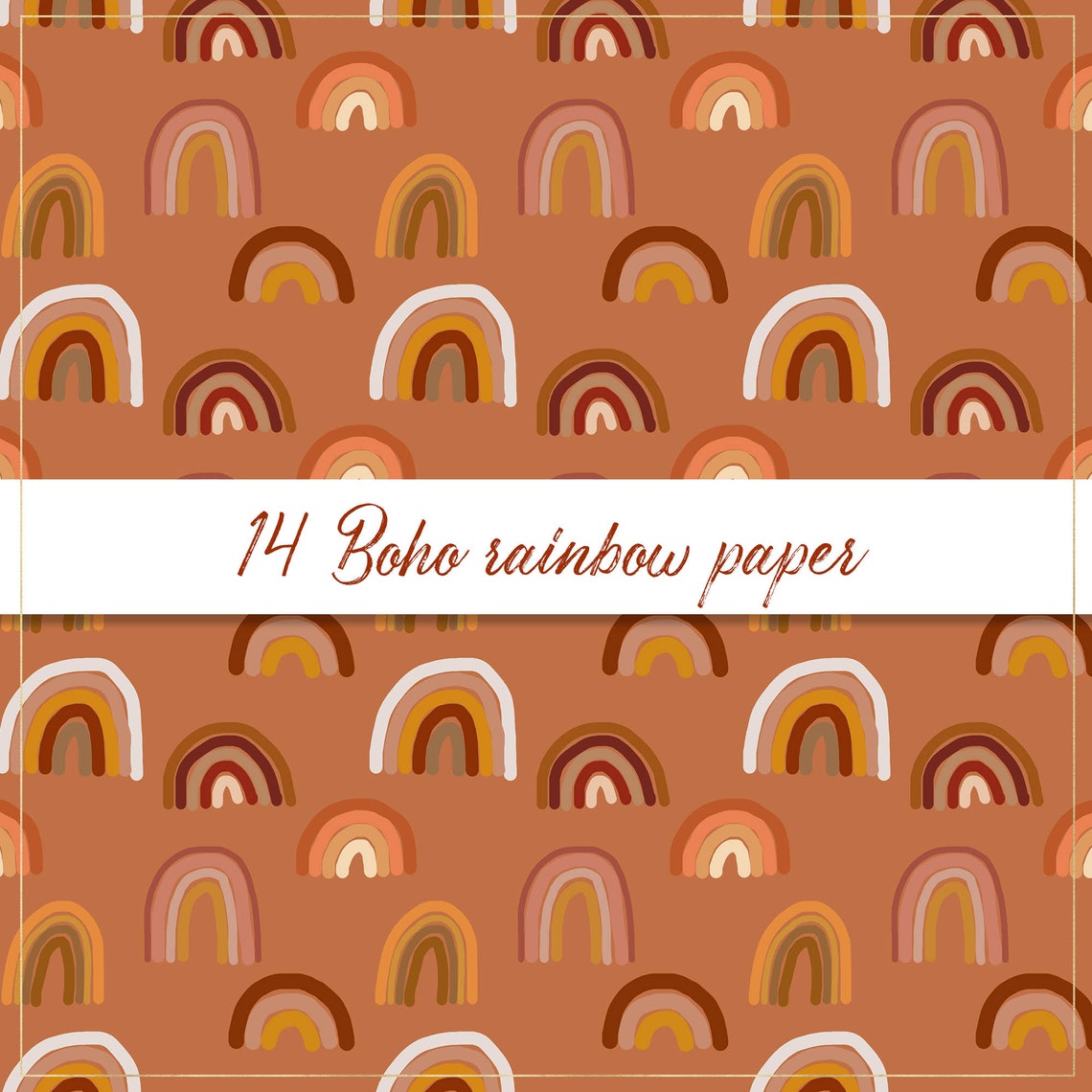 Boho Rainbow Digital Paper Rainbow Seamless Pattern Modern - Etsy