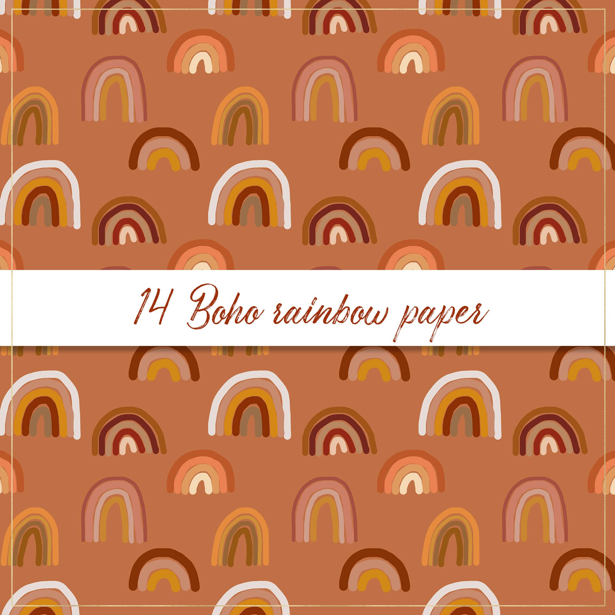 Boho rainbow digital paper rainbow seamless pattern modern | Etsy
