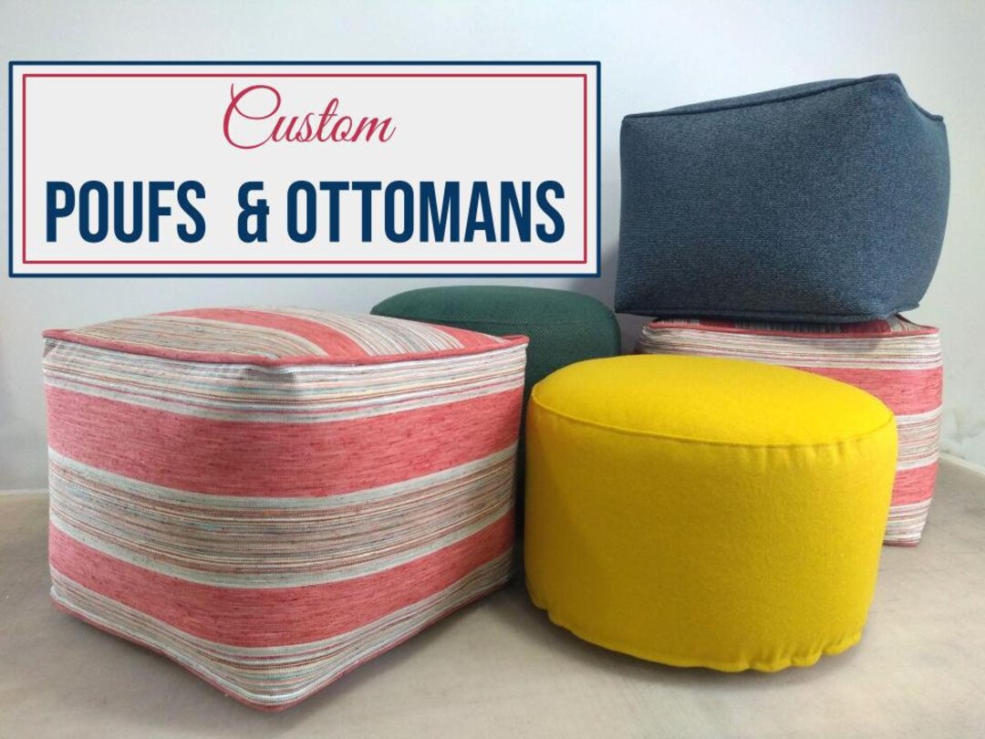 Pouf Ottoman COVER, Ottoman, Pouf, Custom, Footrest, Moroccan, Round ...