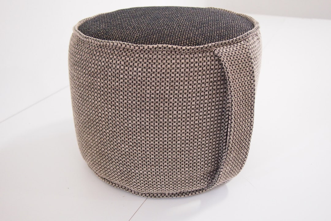 Round Footstool COVER, Small Pouf Ottoman, Small Floor Cushion ...