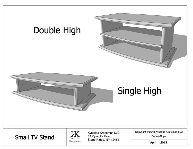 Small TV Stand Woodworking Plan - Etsy