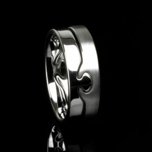Tungsten Puzzle Ring, Interlocking Ring, Mens Tungsten Wedding Band ...