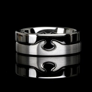 Tungsten Puzzle Ring, Interlocking Ring, Mens Tungsten Wedding Band ...