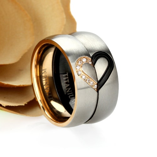 New Infinity His and Hers Set Titanium Wedding Rings - Etsy