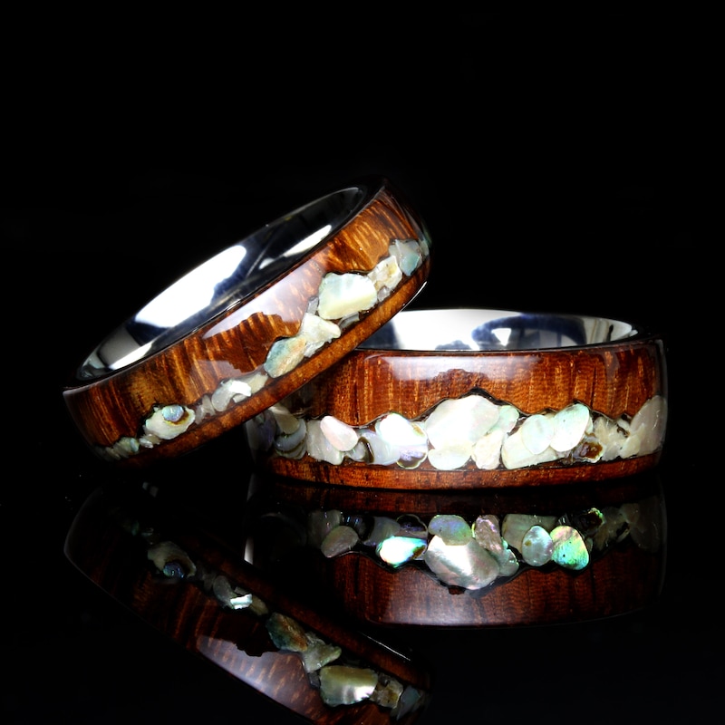 Abalone Wedding Ring - Etsy