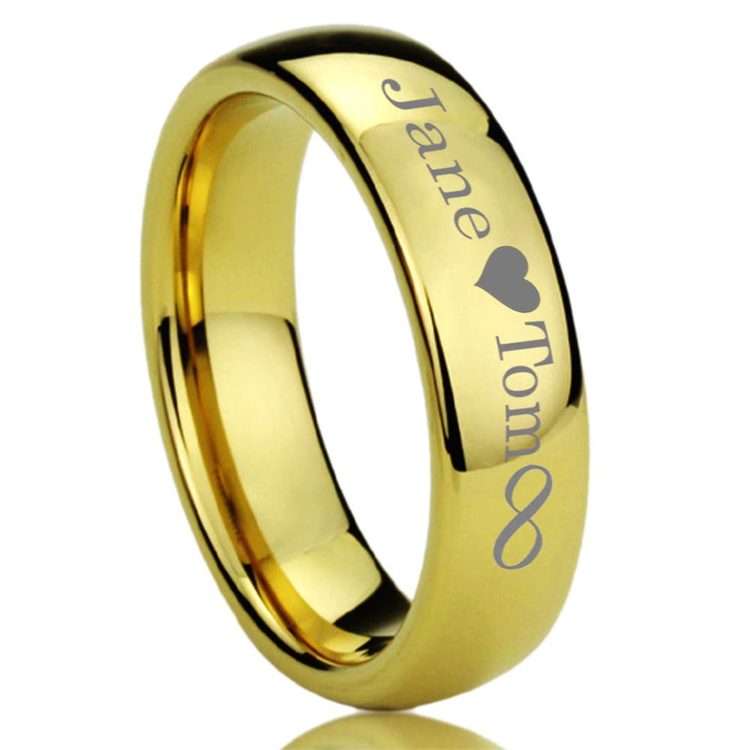 Personalized Outside Inside Custom Engraving Stainless Steel Wedding ...