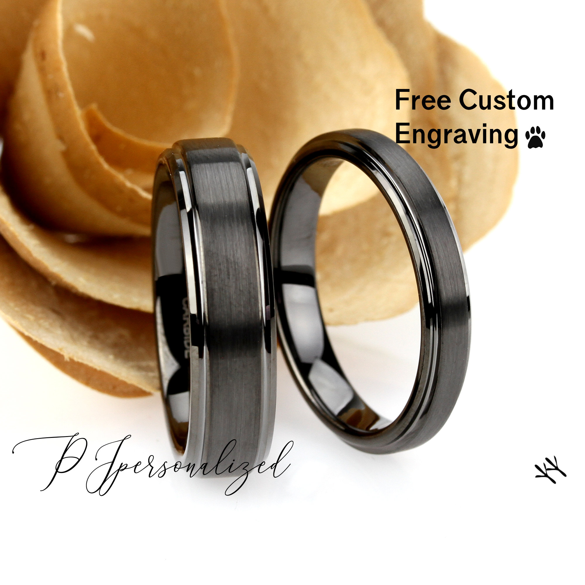 Tungsten Couple Rings
