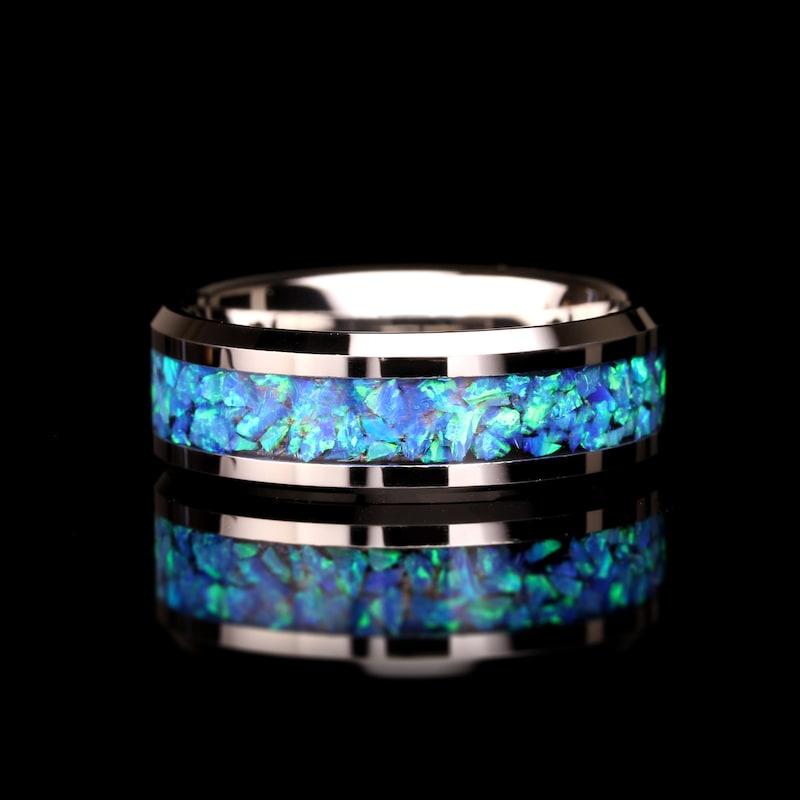 Men Ring Blue Fire - Etsy