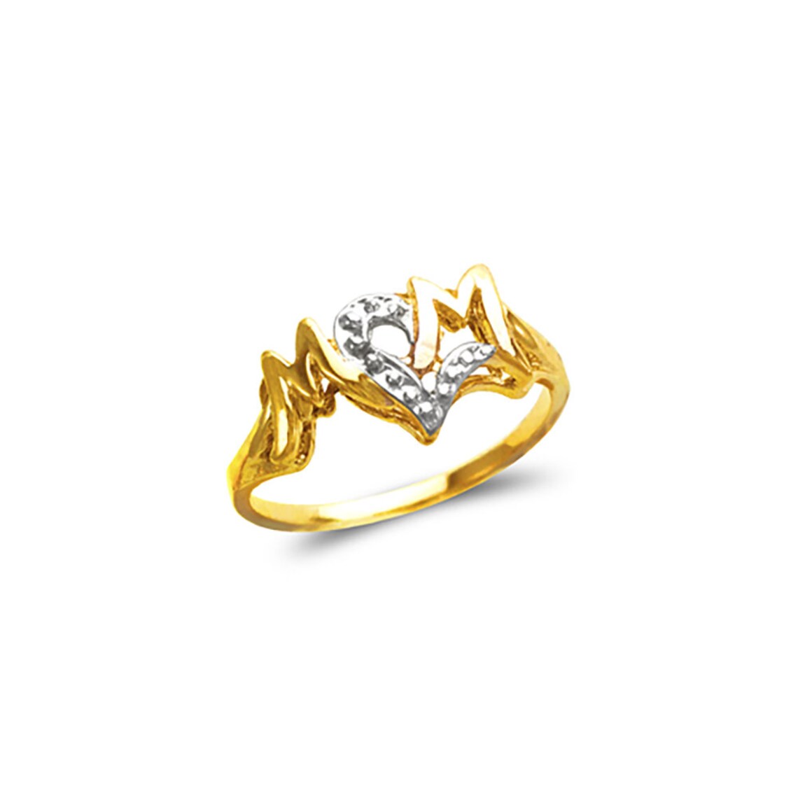 Mother's Day Gift 14K Real Solid Gold Mom Ring Yellow Gold - Etsy