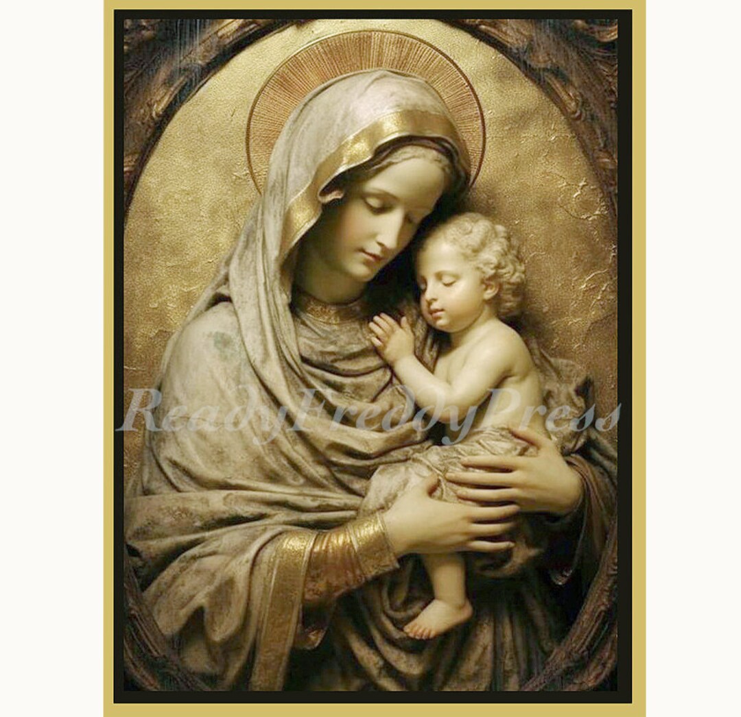 Christmas Notecards Golden Madonna/ Religious/vintage Image/ Madonna ...