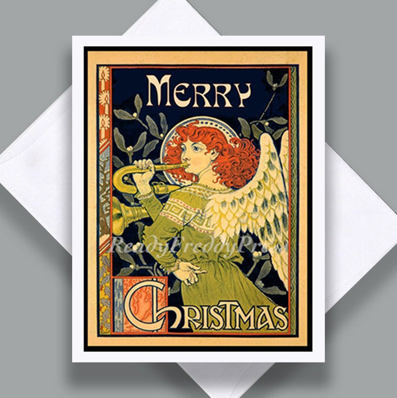 Notecards Art Nouveau/ Christmas/ Holiday/ Vintage Image - Etsy