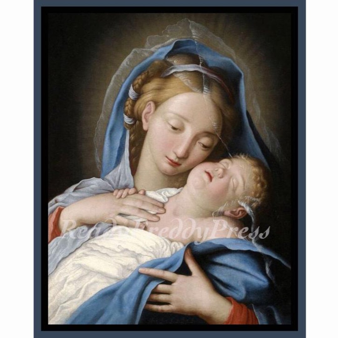 Christmas Card/ Religious/vintage Image/ Madonna & Child/ Young Madonna ...
