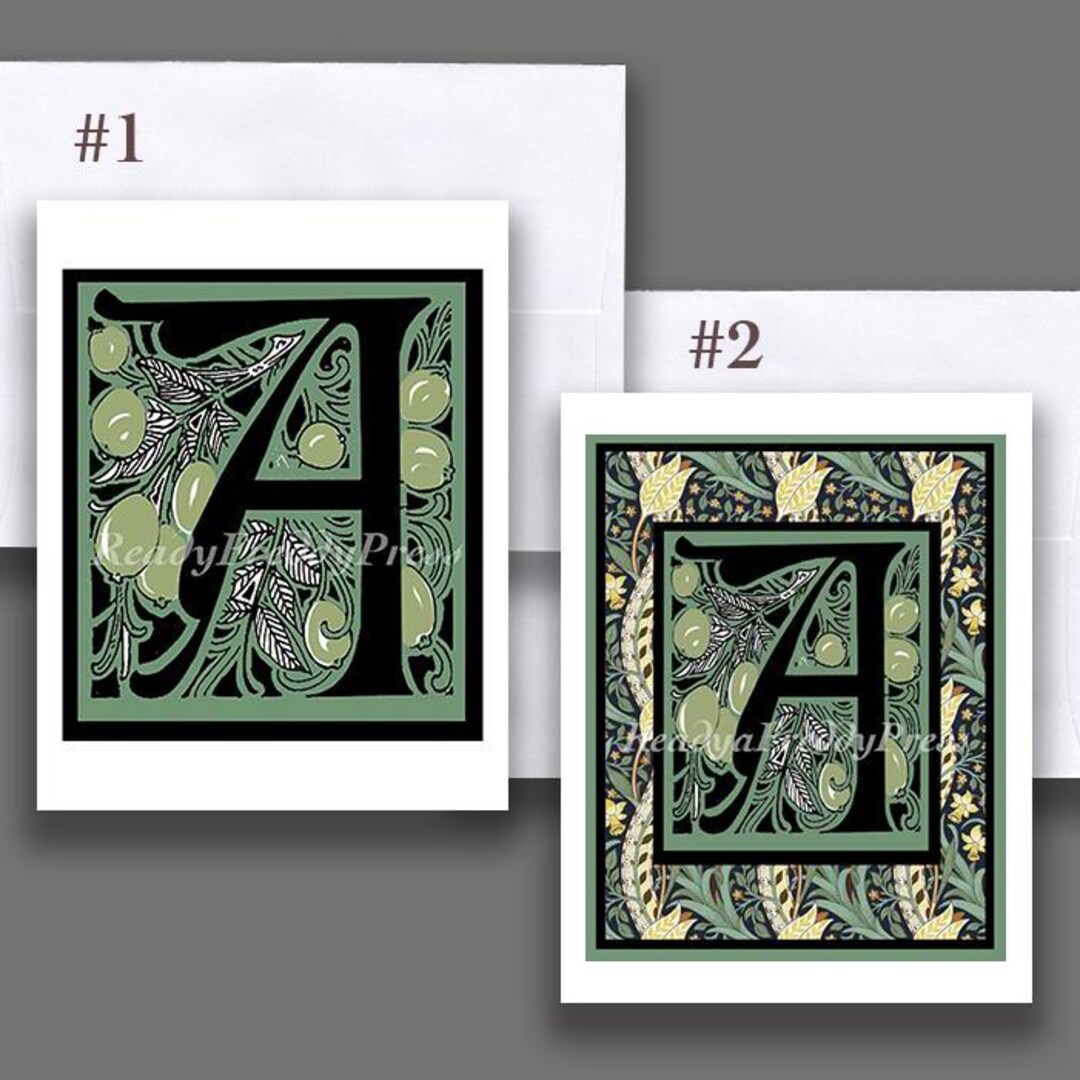 Monogram"a"initial/ Vintage Art Nouveau Initials/ Colorful/ Artistic ...