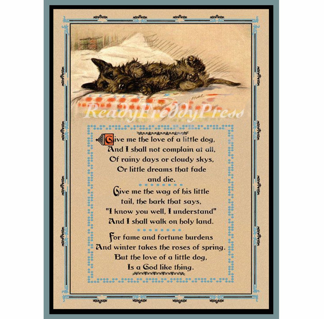 Dog Notecards / Poem/ Buzza Motto/ Canine/dogs/ Charming/ Vintage Image ...