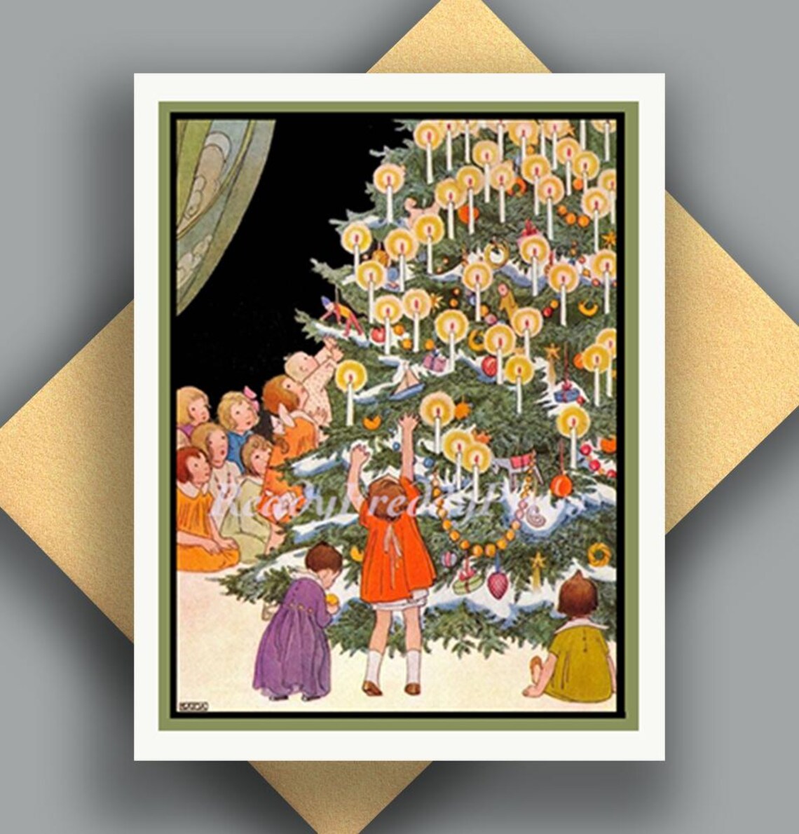 Notecards Christmas/ Holiday/ Tree/ Children/ Wonder/ Magic of Xmas ...