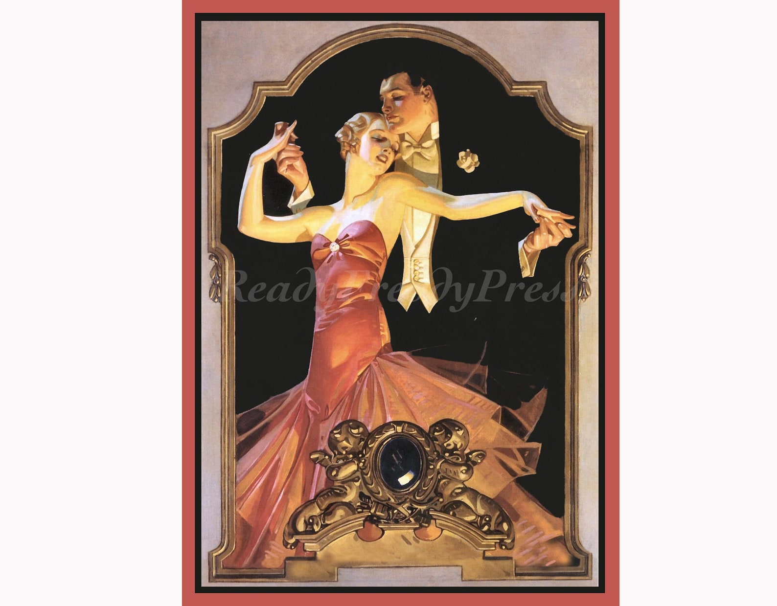 Valentine Art Deco Vintage Image/ Couple Dancing/love/ - Etsy