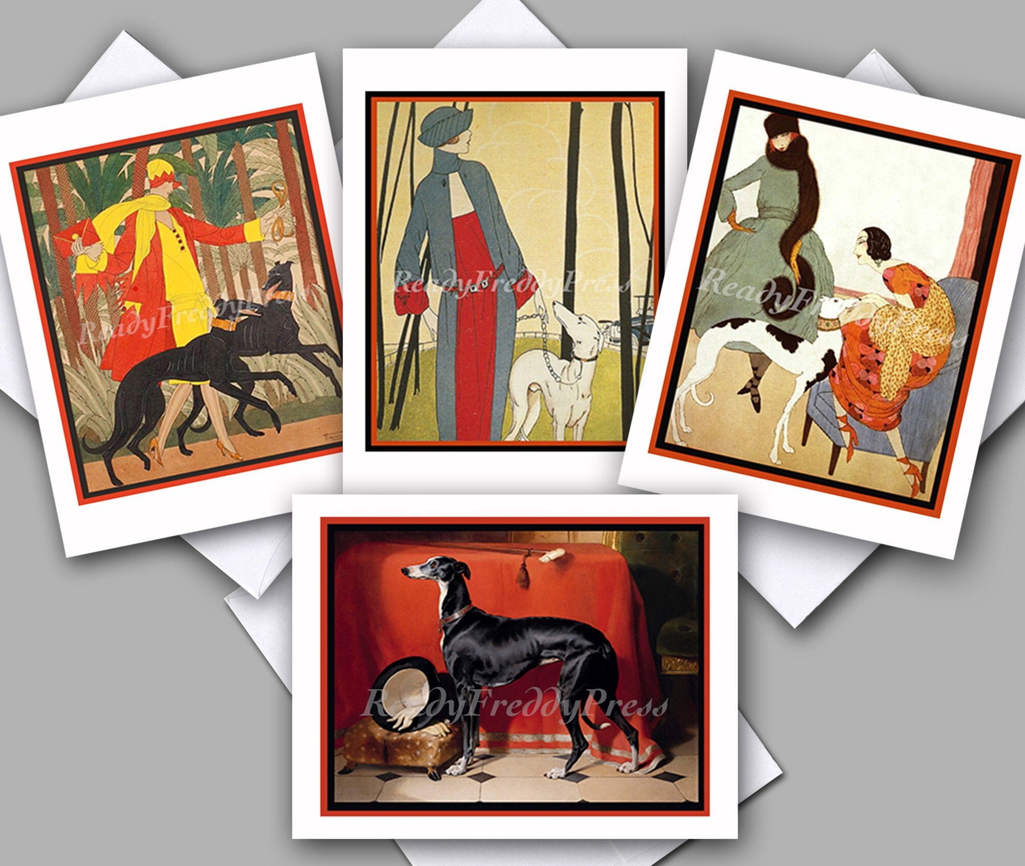 Greyhound Ladies Notecards/ Vintage Images/ Art Deco/ Illustrations ...