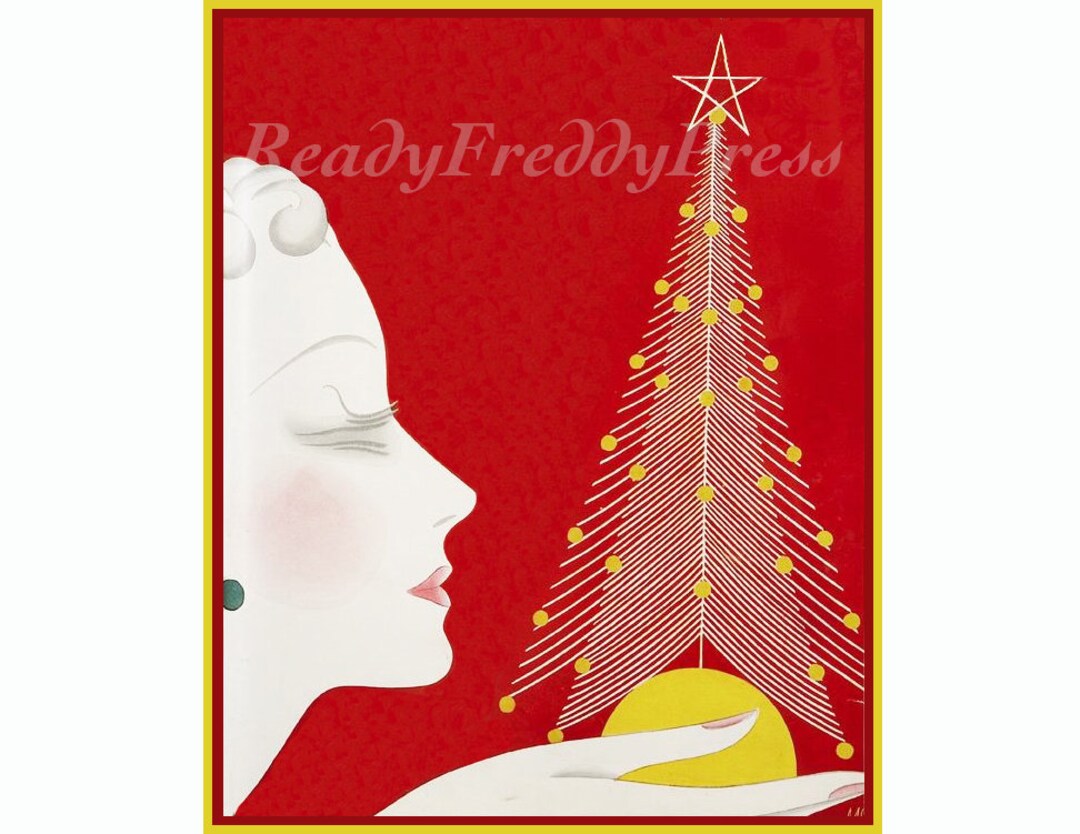 Christmas/ Holiday Art Deco Vintage Card Reproductions/ Fashion ...