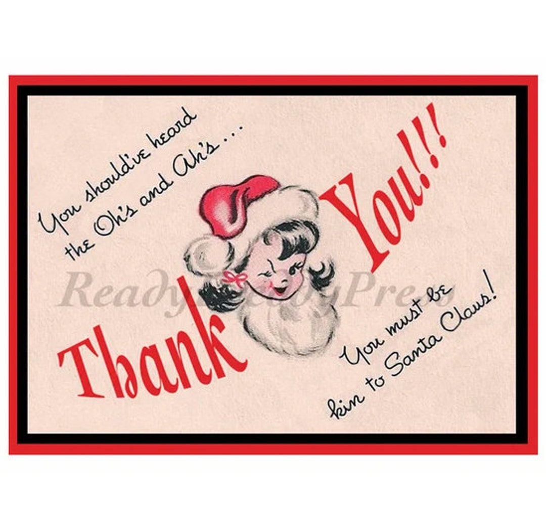 Thank You Notecards /holiday/new Years/thank You/ Vintage Image /"kin ...