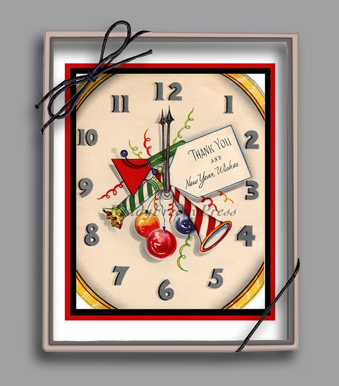 Thank You Notecards /holiday/new Years/thank You/ Vintage Image /boxed ...