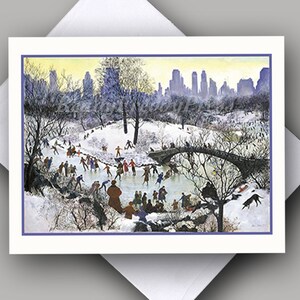 Winter Skating Scene Central Park NYC Notecards/ Vintage Image ...