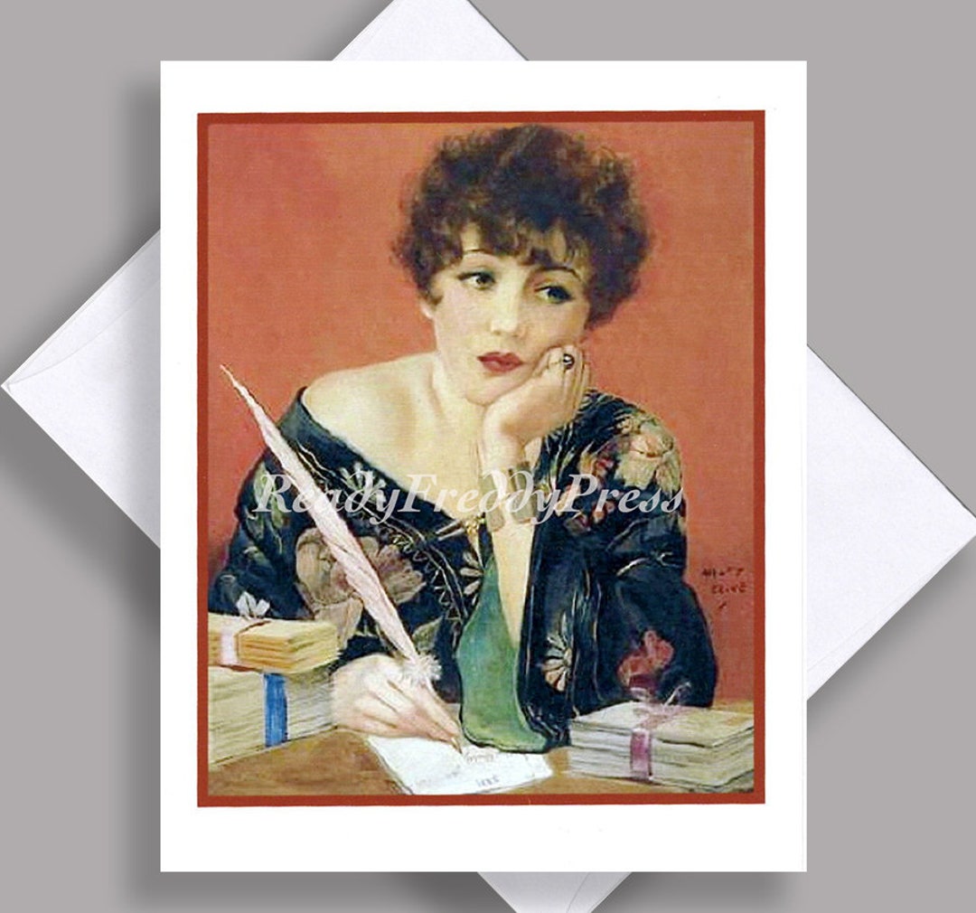 SALE Single Notecard/ Vintage Illustration/ 1930s/ Writing Notes ...