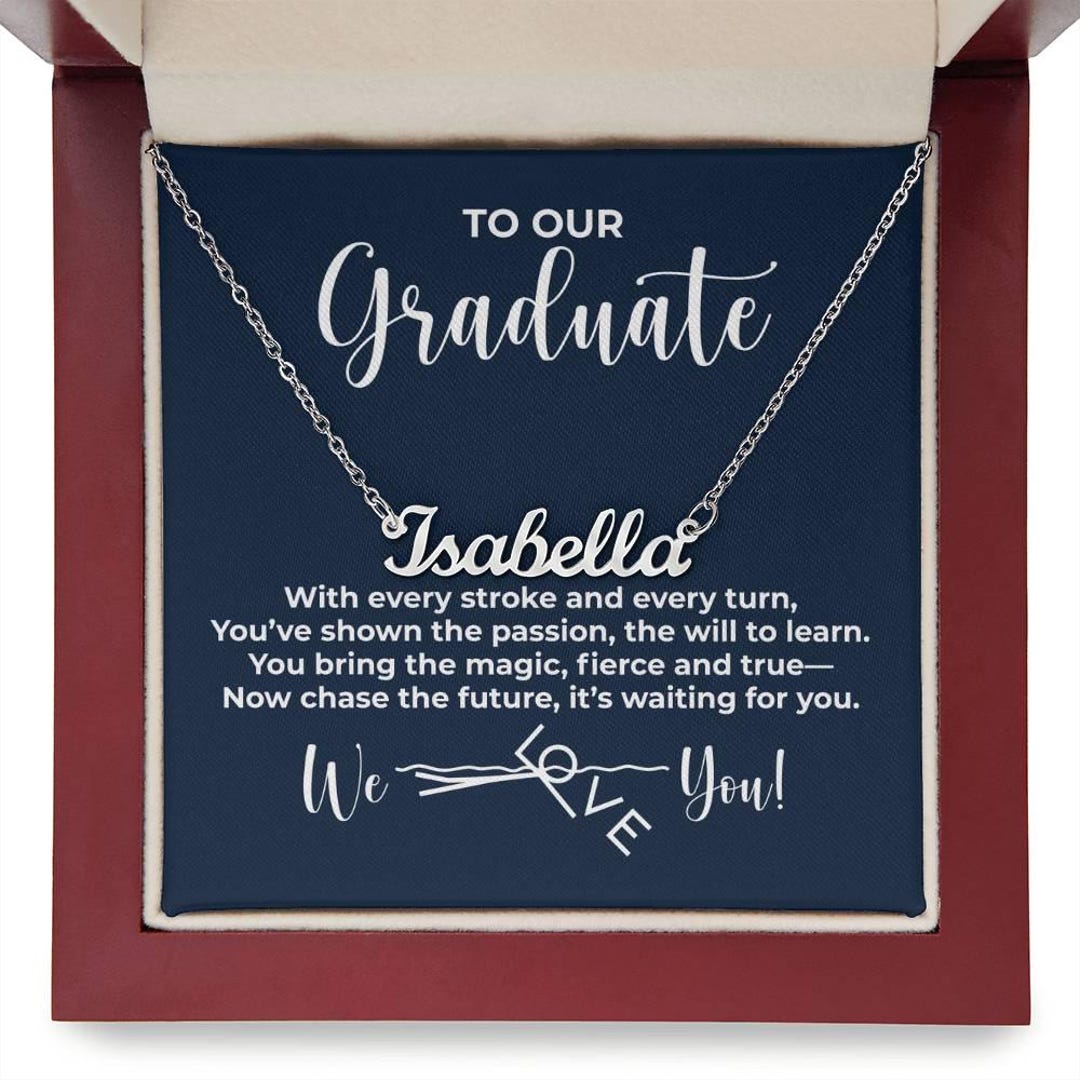 Graduation Gift for Swimmer, Graduation Necklace, Athlete Grad Gift for ...