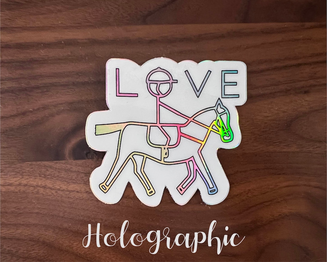 Holographic Equestrian Sticker, Equestrian Decal, Horse Decal, Horse ...