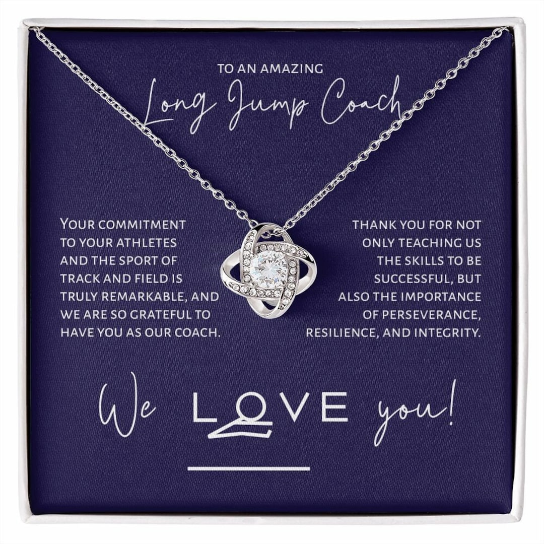 Long Jump Coach Necklace, Gift for Track and Field Jumps Coach, Long ...