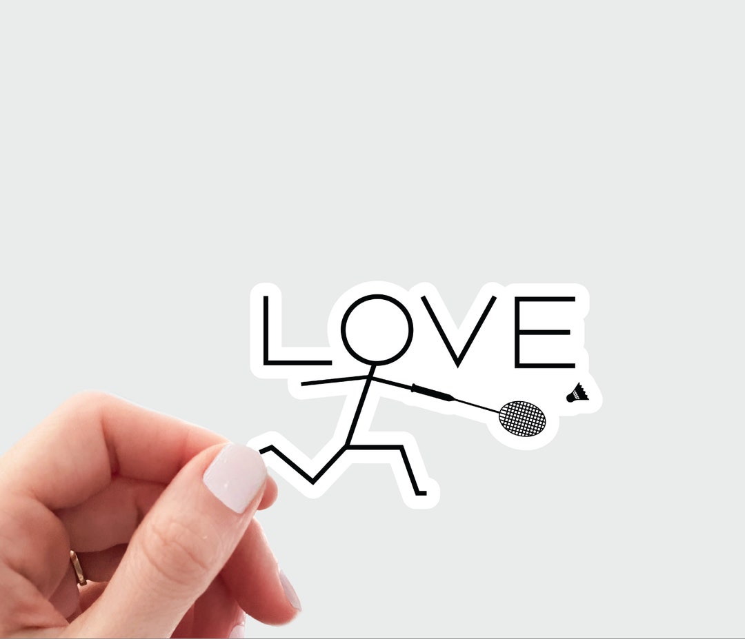 Love Badminton Sticker. Cute Badminton Decal. Badminton Laptop Sticker ...