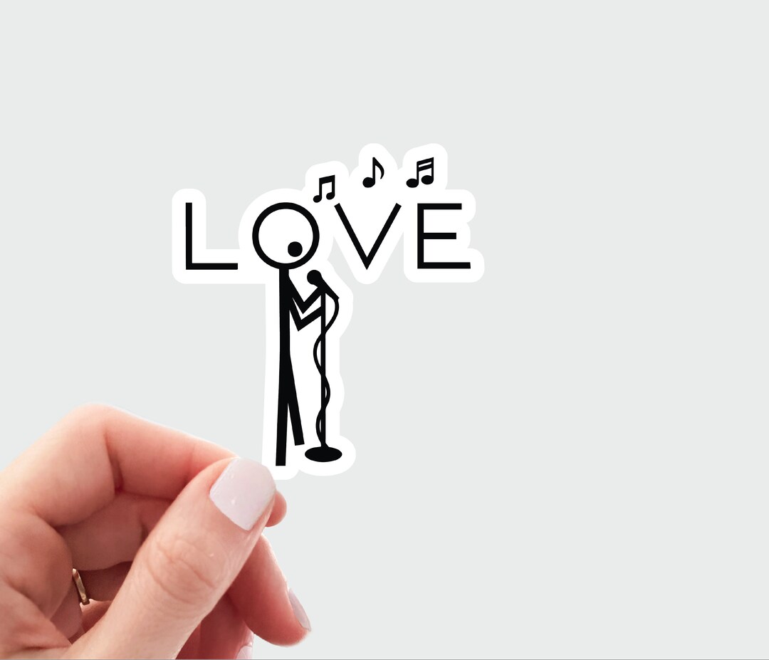 Love Singing Sticker. Cute Singer Decal. Singing Decal. Singing Laptop ...