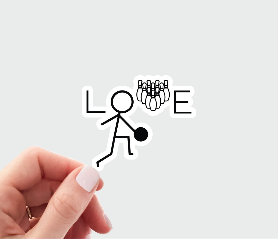 Love Bowling Sticker, Cute Bowling Decal, Bowler Sticker, Laptop ...
