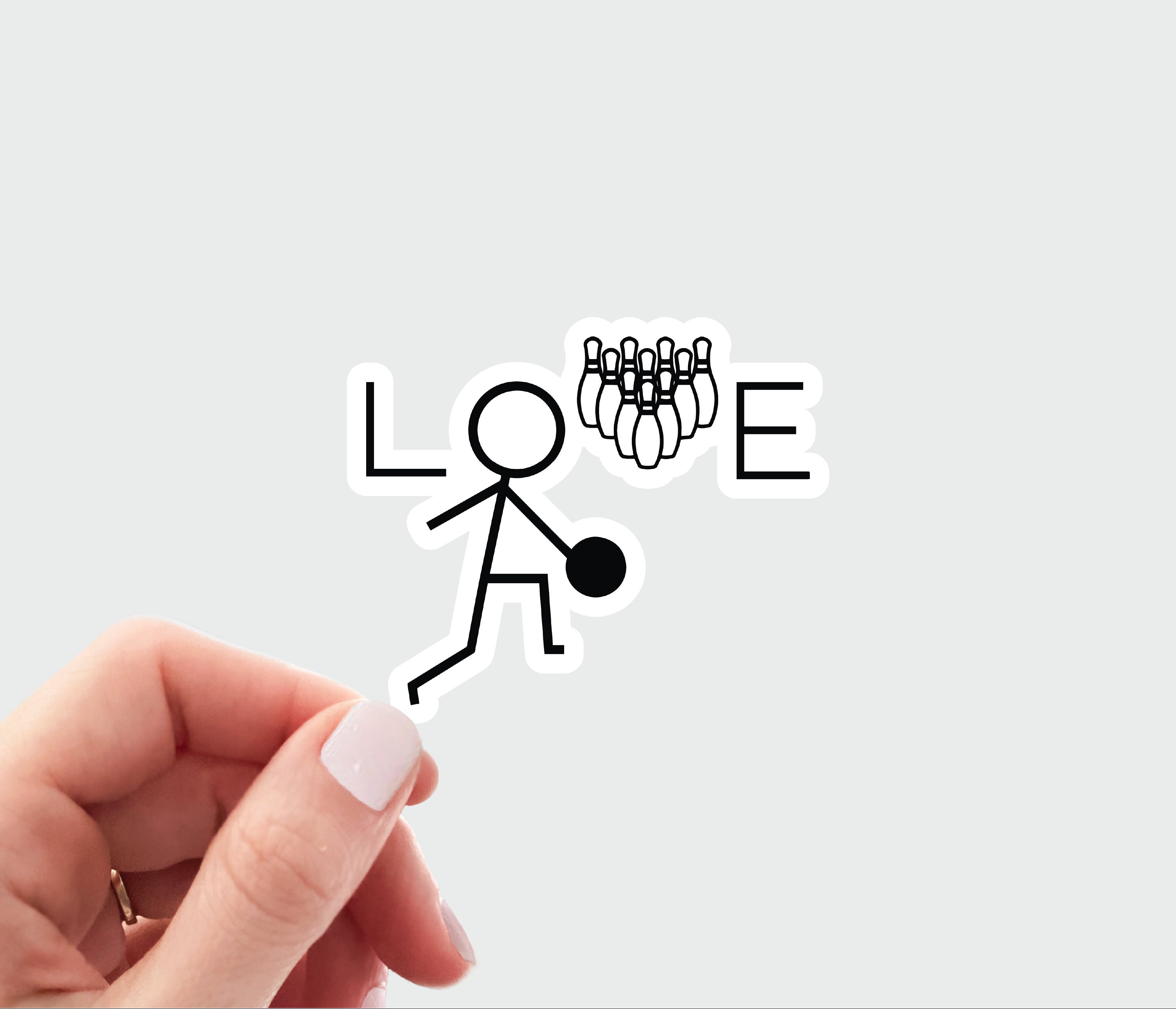 Love Bowling Sticker, Cute Bowling Decal, Bowler Sticker, Laptop ...