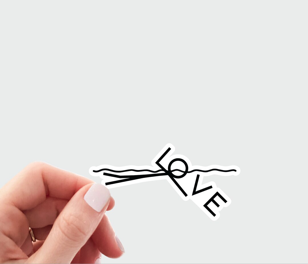 Love Swimming Sticker. Cute Swimming Decal. Gift for Swimmer, Swimmer ...