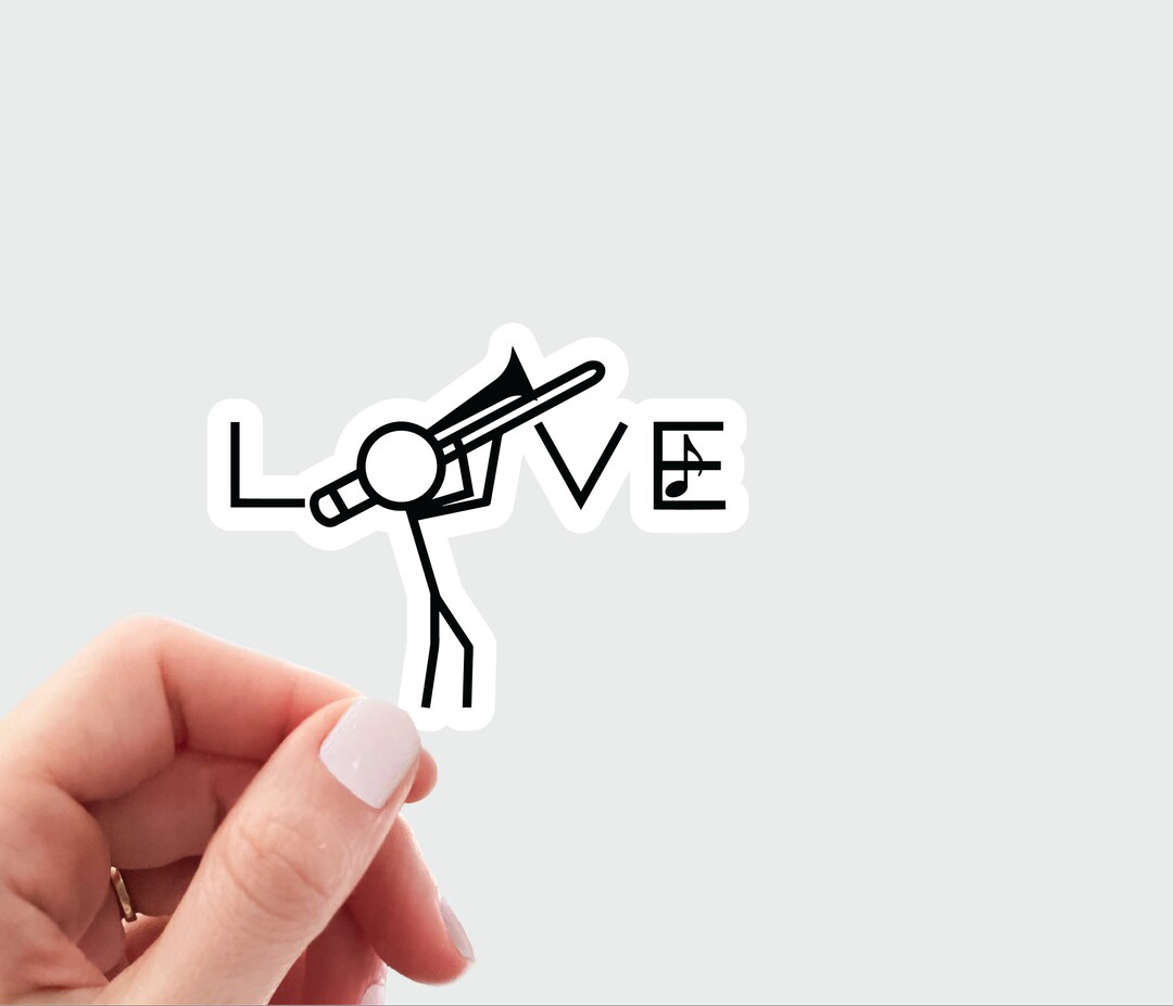 Love Trombone Sticker. Cute Trombone Decal. Trombone Player Decal ...