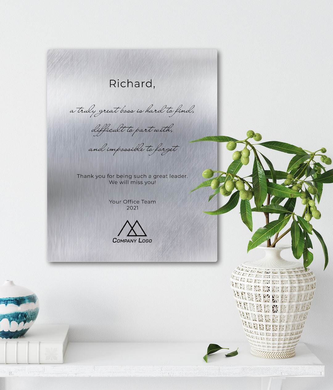 Metal Office Sign With Custom Wording and Logo, Custom Retirement ...