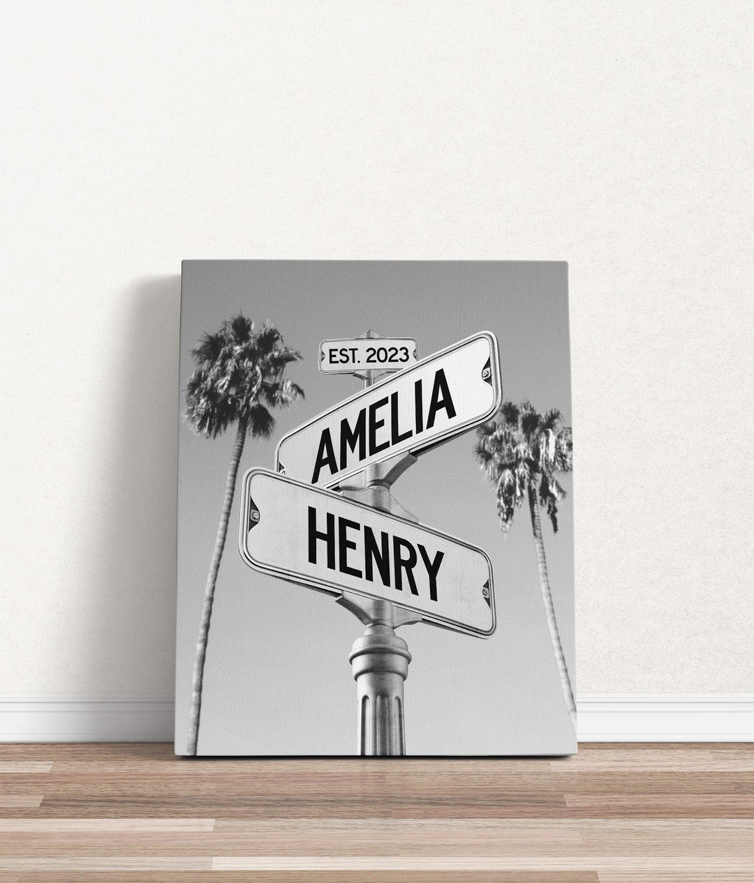 Personalized Palm Tree Street Sign - Tropical Engagement Gift - Etsy