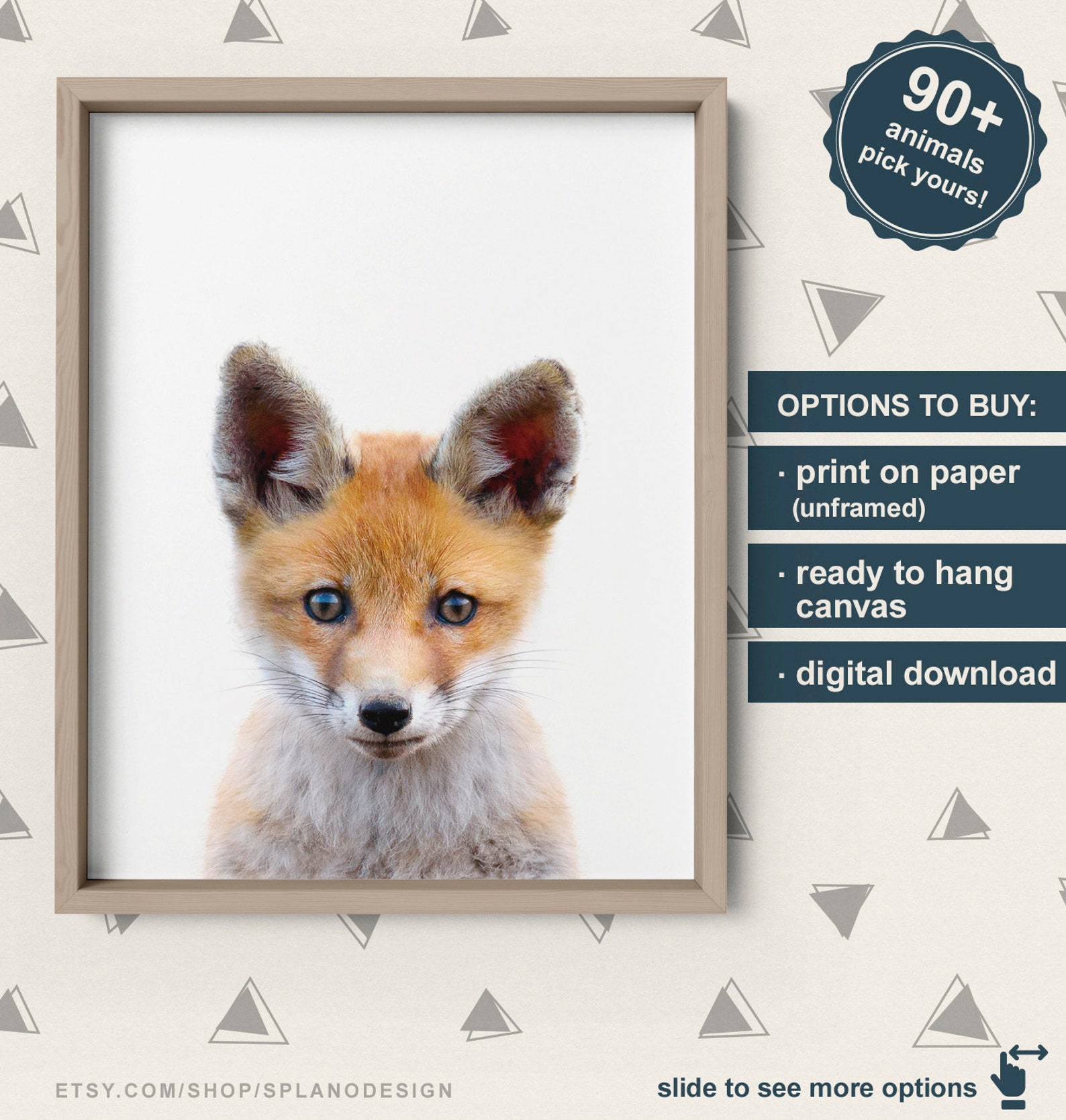 Baby Fox Print Woodland Fox Wall Decor Fox Nursery Baby | Etsy