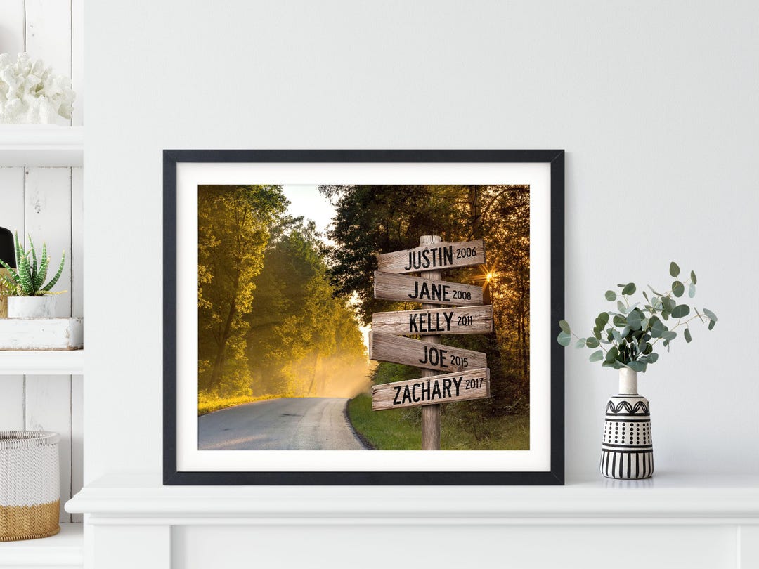 Personalized Family Names Sign: Sunny Forest Road, Grandma Gift - Etsy
