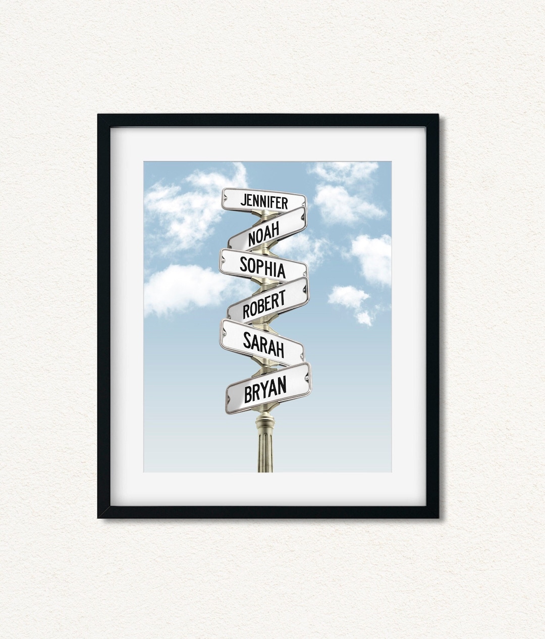 Unique Family Street Sign With Children Names, Mom Gift With Kids Names ...