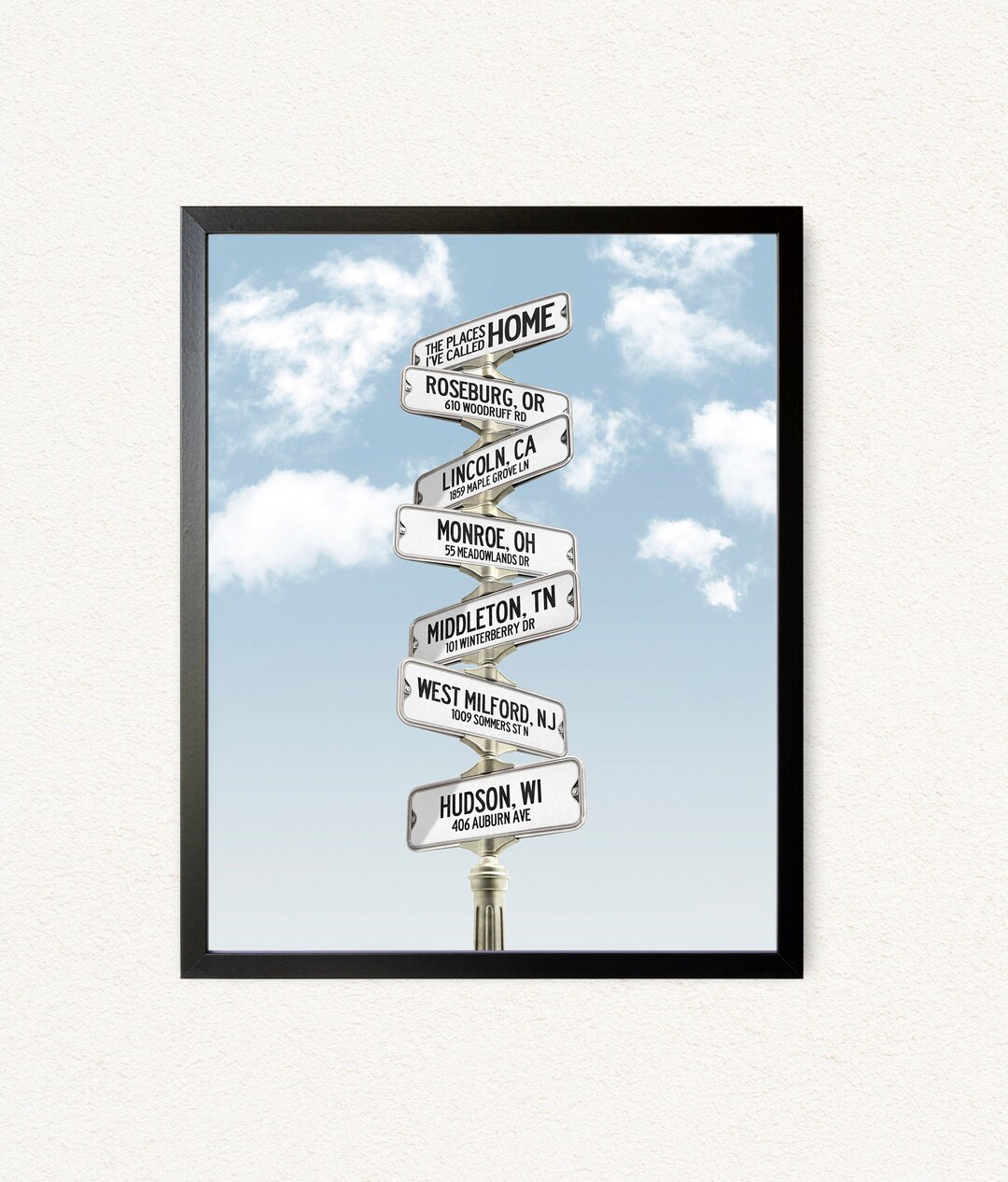 Address Collage Print: Military Retirement Gift, Duty Station Sign - Etsy