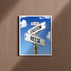 Personalized Street Sign Wedding Gift, Custom Engagement Gift, Cross ...