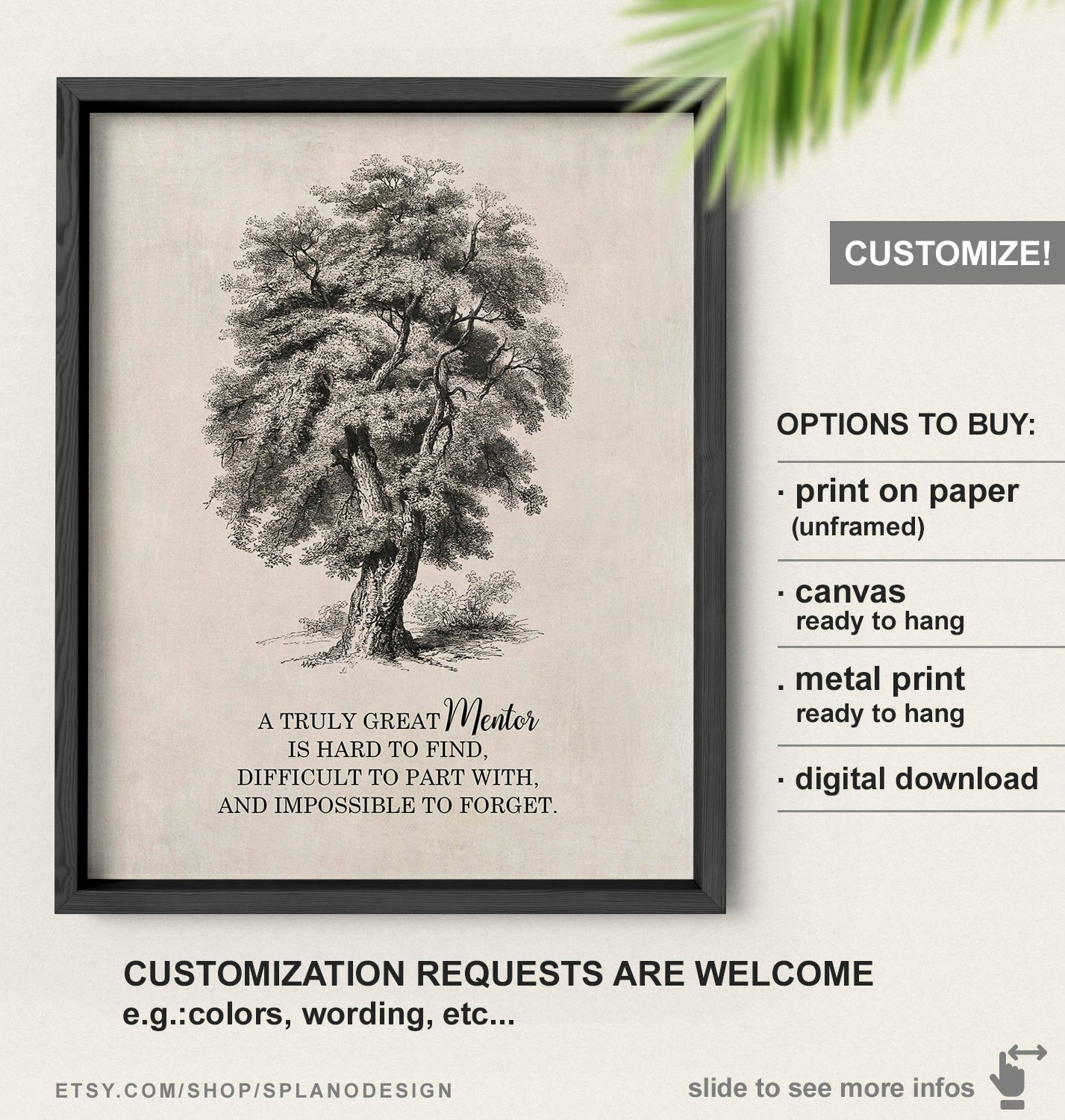 Custom Mentor Tree Gift Mentor Thank You Leadership Wall - Etsy