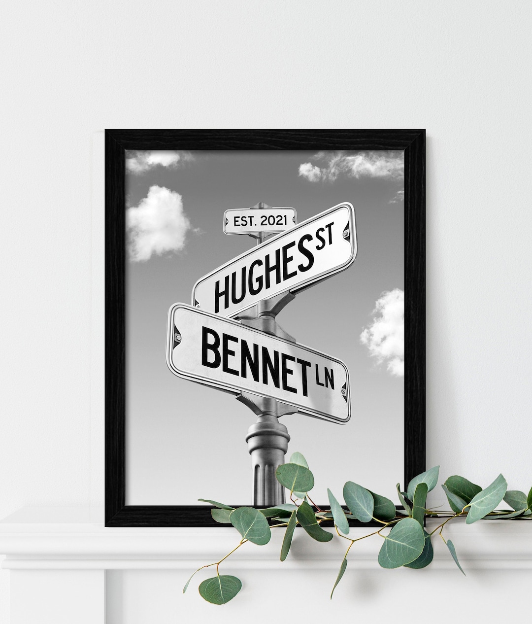 Framed Street Sign Wedding Gift for Couple With Names, Personalized ...