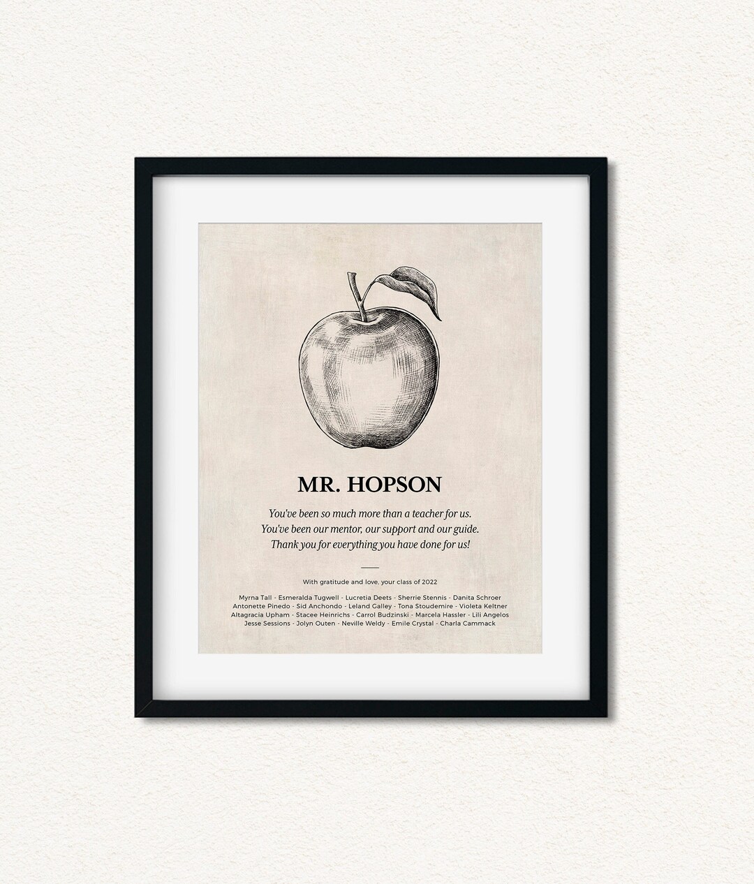 Apple Teacher Gift Custom and Personalized, End of Year Teacher Gift ...