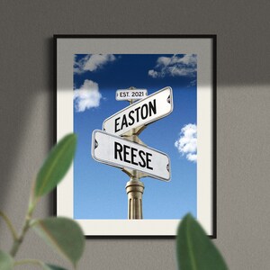 Personalized Street Sign Wedding Gift, Custom Engagement Gift, Cross ...