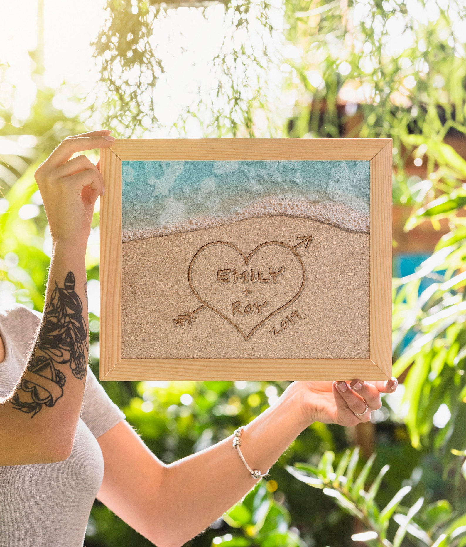 Beach Wedding Gifts for Couple Personalized Heart in Sand - Etsy