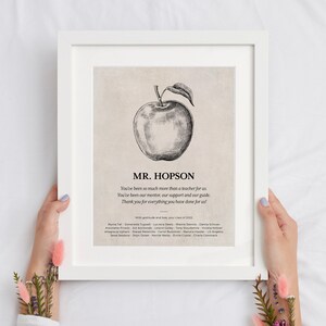 Apple Teacher Gift Custom and Personalized, End of Year Teacher Gift ...
